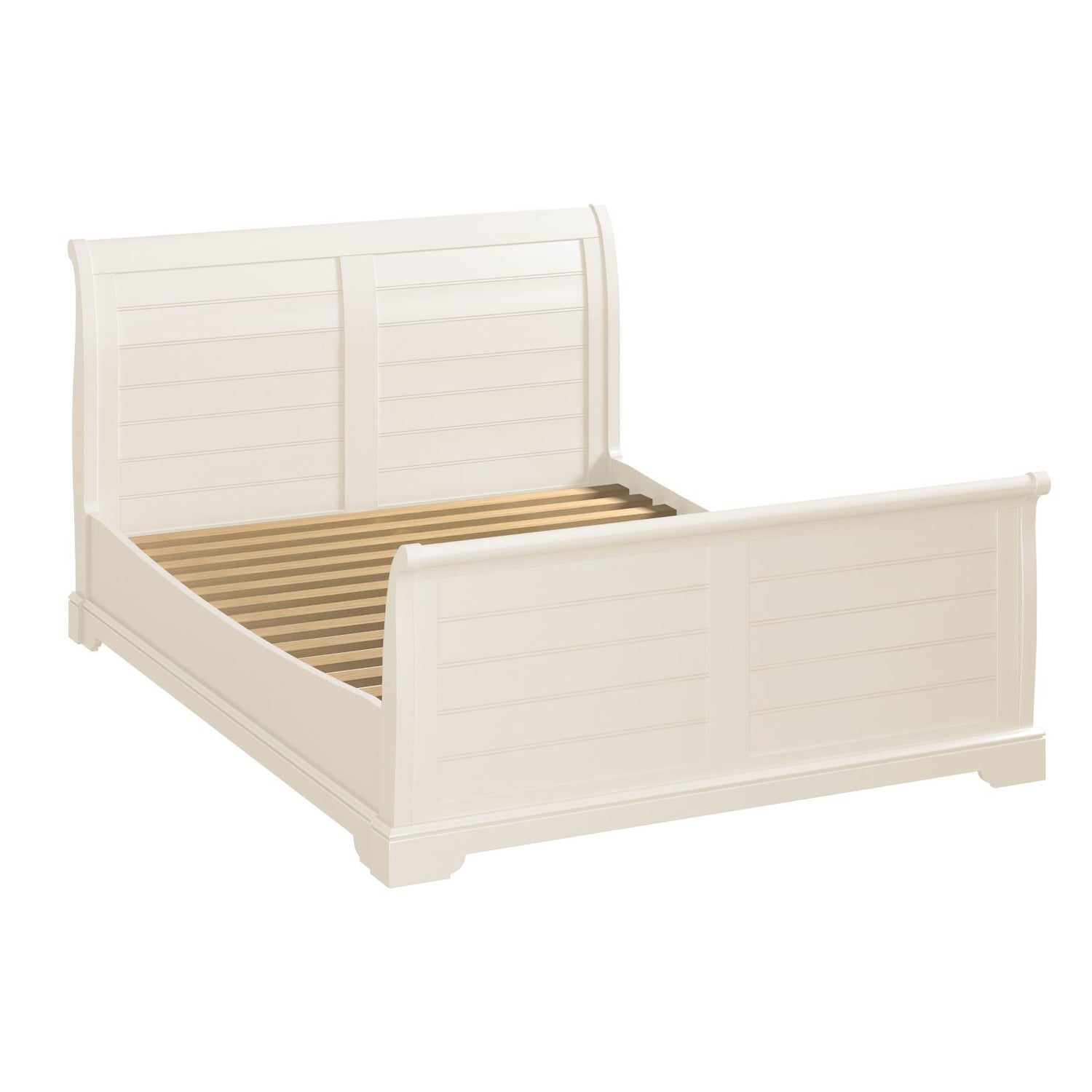 Double White Painted Sleigh Bed – BF Home